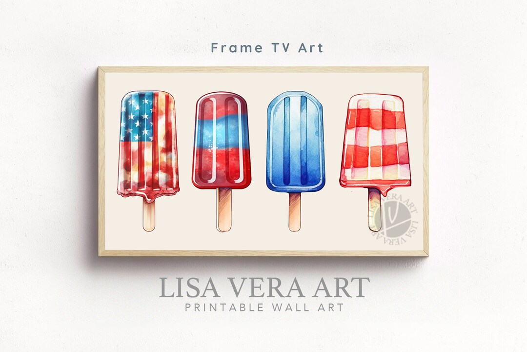 July 4th Samsung Frame Tv Art, 4th of July Popsicles Frame TV Art ...