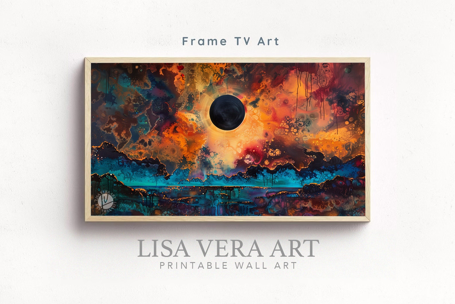 Total Solar Eclipse Frame Tv Art, Solar Eclipse Painting DOWNLOAD ...