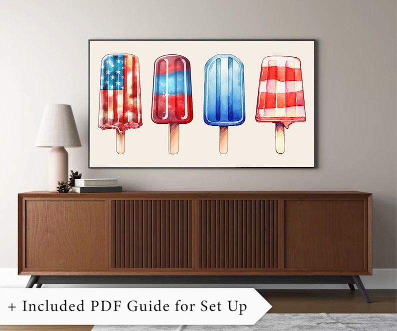 July 4th Samsung Frame Tv Art, 4th of July Popsicles Frame TV Art ...