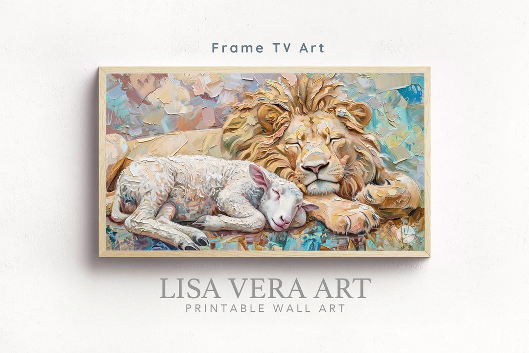 Samsung Art TV Frame, Lion and Lamb Oil Downloadable Painting ...