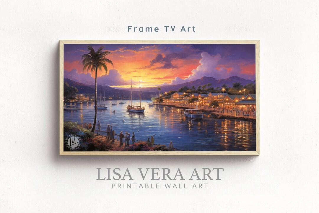 Samsung Frame TV Art - Lahaina Maui Harbor Sunset, Hawaii Landscape ...