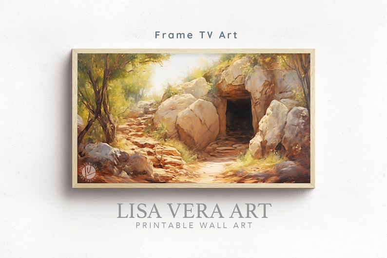 Samsung Art TV Frame Easter Painting, the Tomb is Empty Christian Art ...