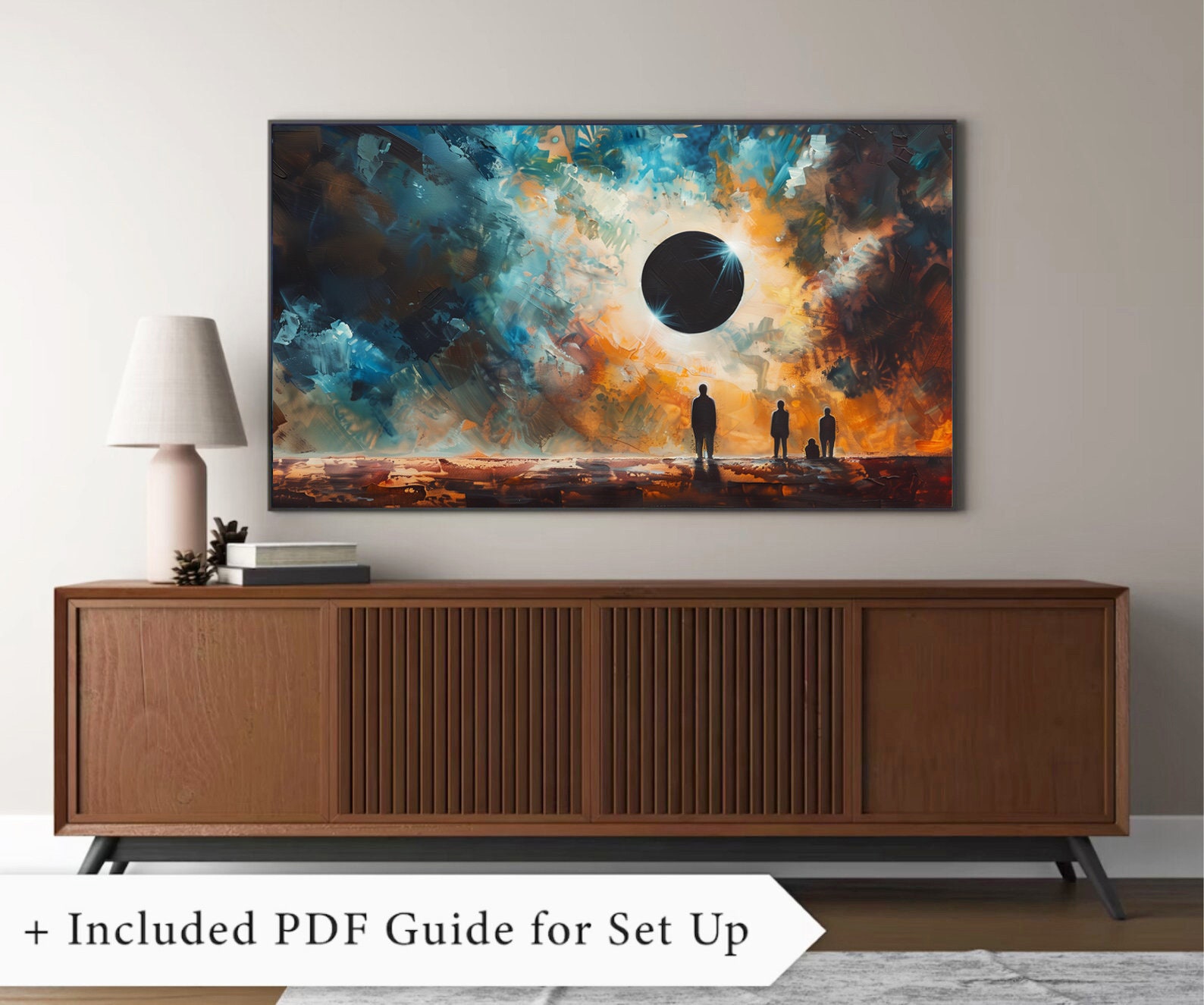 Total Solar Eclipse Frame Tv Art, Solar Eclipse Painting DOWNLOAD ...