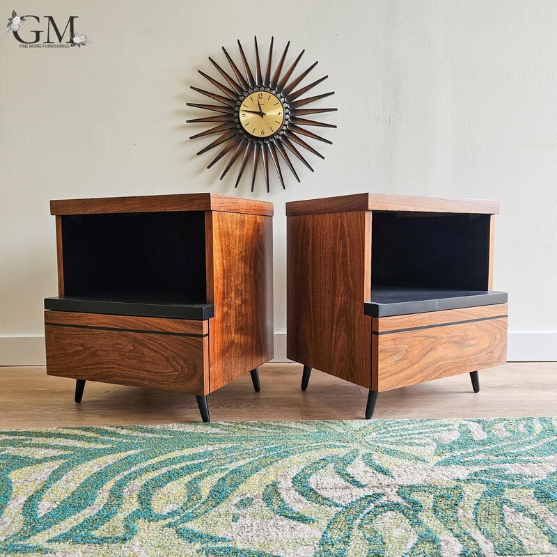 Walnut Nightstand - Etsy