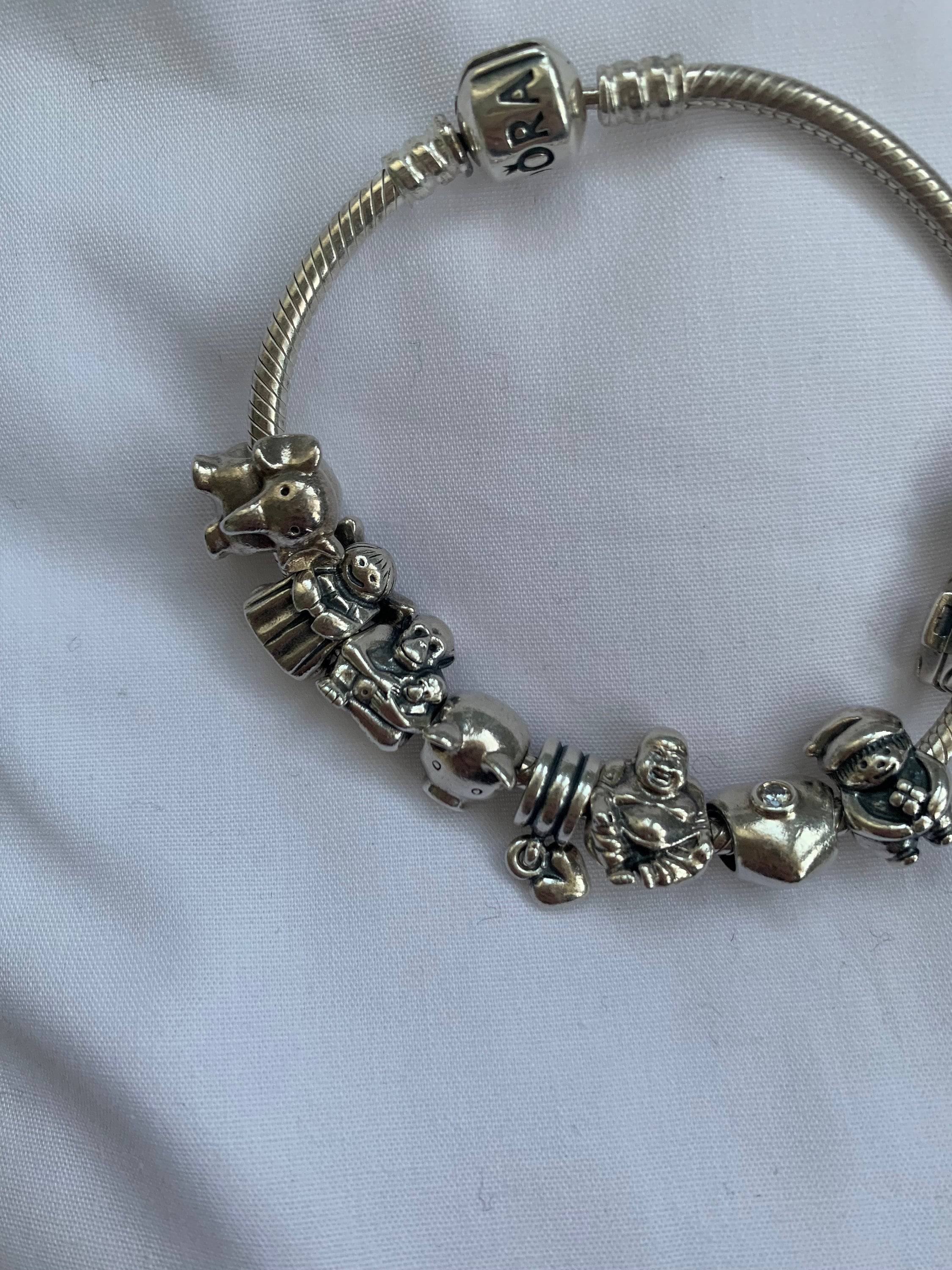 Preloved Pandora Moments Snake Chain Bracelet With 10 Charms - Etsy