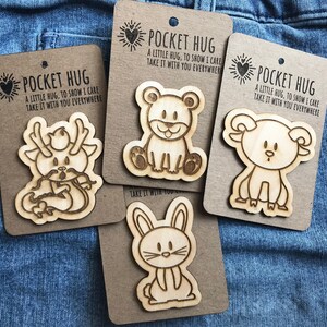 Pocket Hug | Wood Burned | Love Token | Thinking of You Gift ...