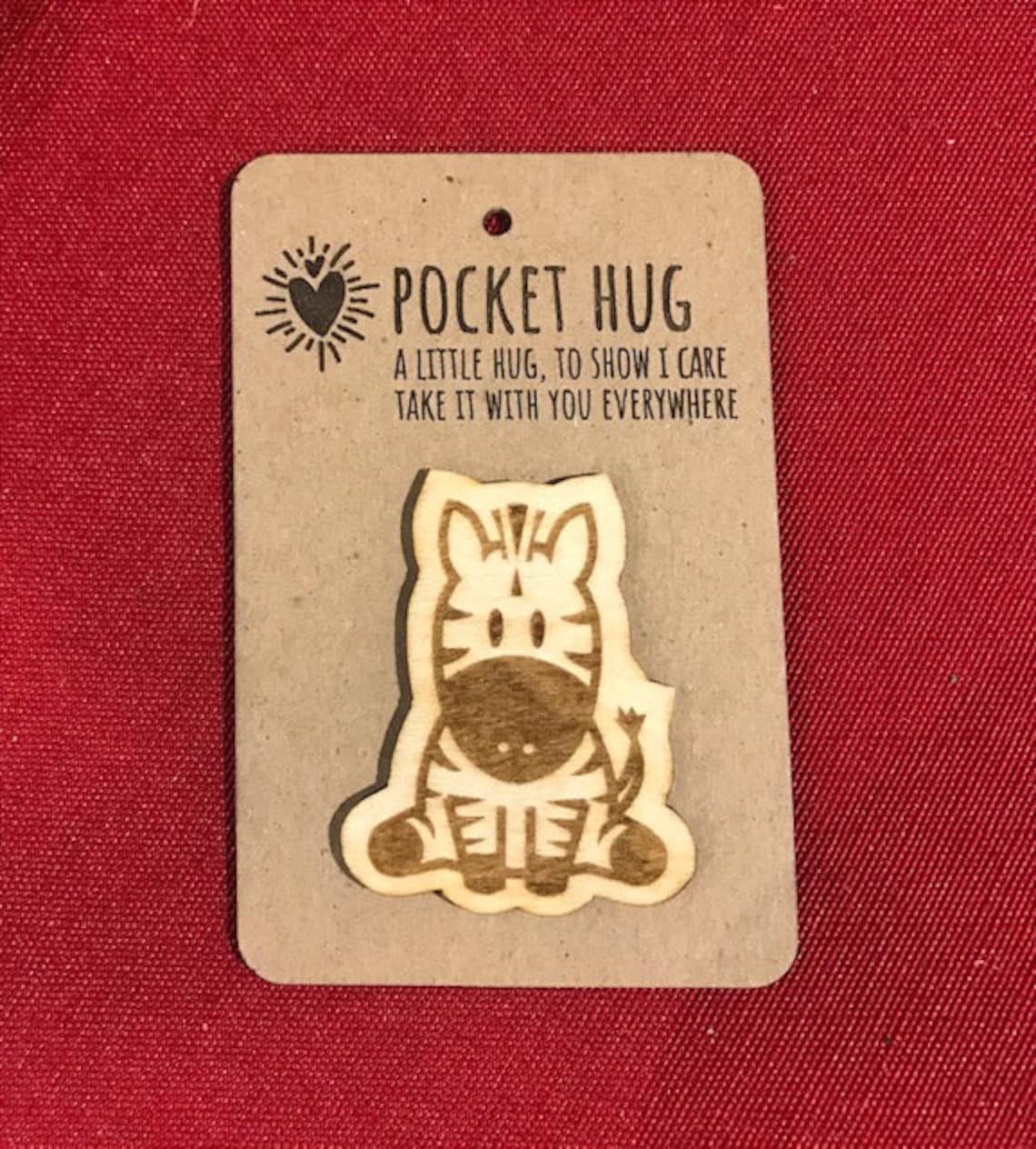 Pocket Hug Wood Burned Love Token Thinking of You Gift | Etsy