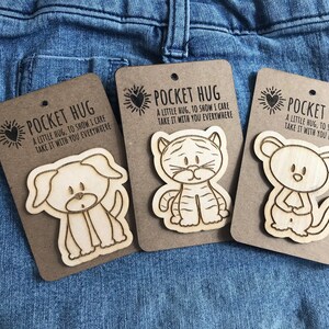 Pocket Hug | Wood Burned | Love Token | Thinking of You Gift ...