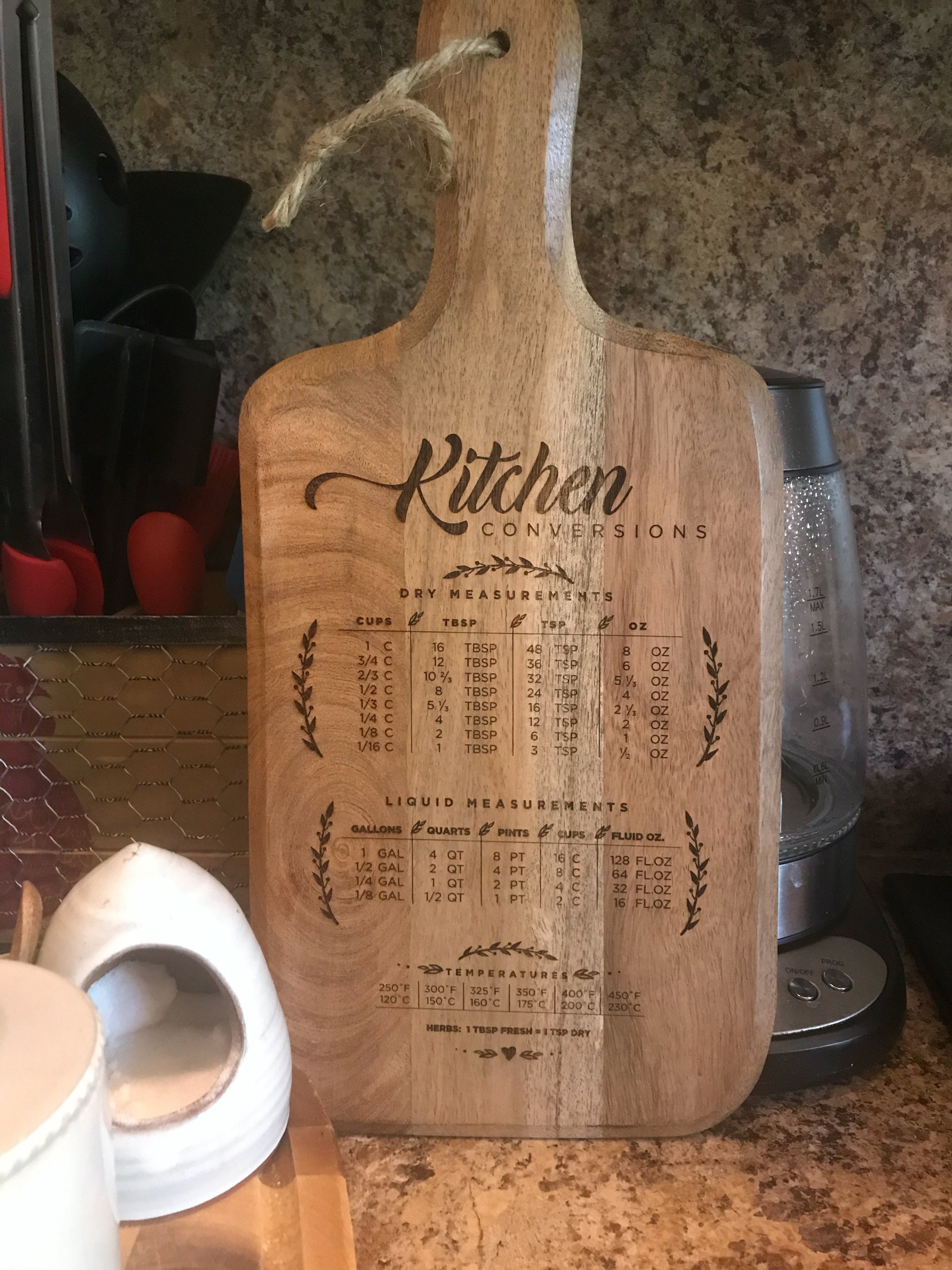 Kitchen Conversion Chart Board Wood Burned Kitchen - Etsy