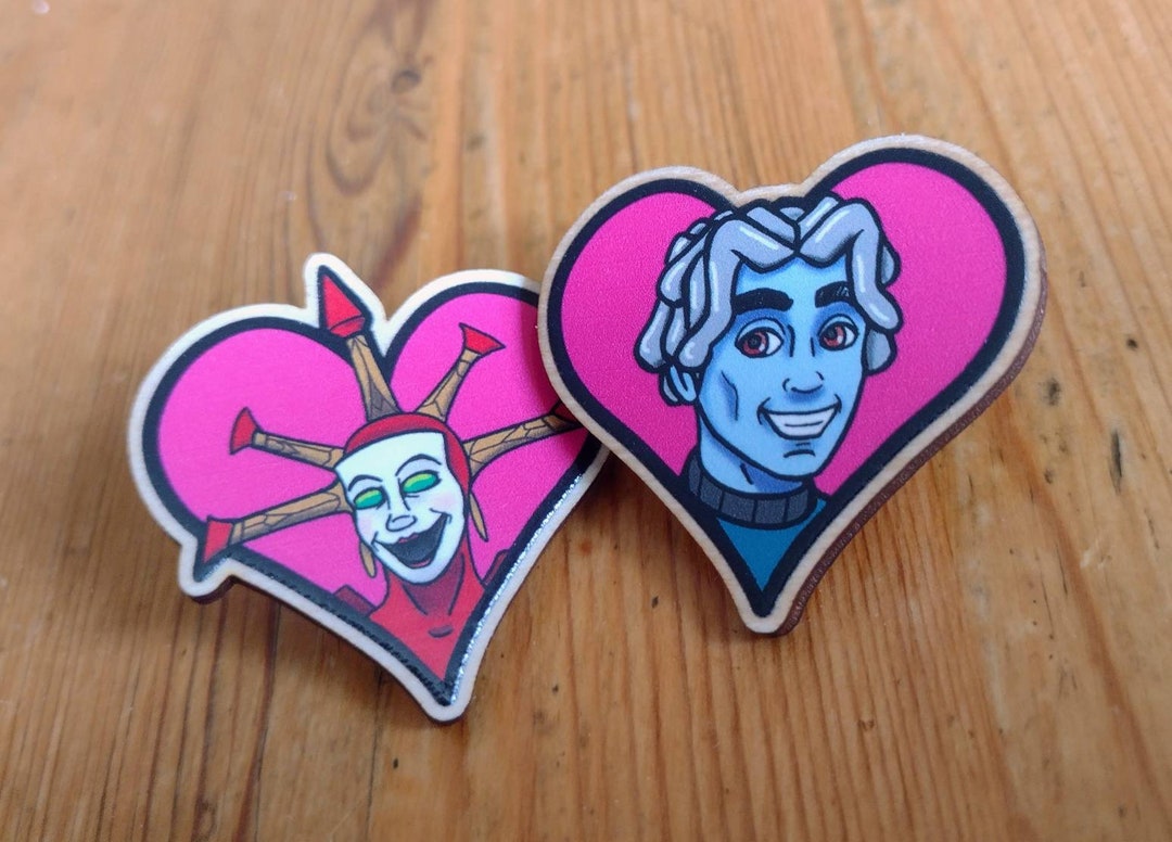 Reboot Inspired Wooden Love Heart Pins - Bob or Hex My Beloved - Etsy