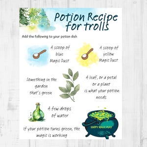 Printable Potion Cards Digital Download Kids Fizzy Potion Play Activity ...