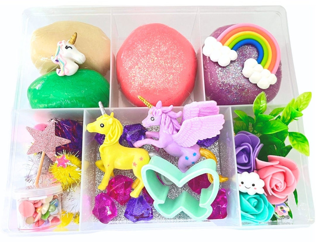 Unicorn Play Dough Kit Sensory Playdough Kit Birthday Gift Girl Kids ...