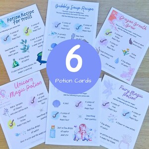 Printable Potion Recipe Cards Kids' Mud Kitchen Activity (digital ...