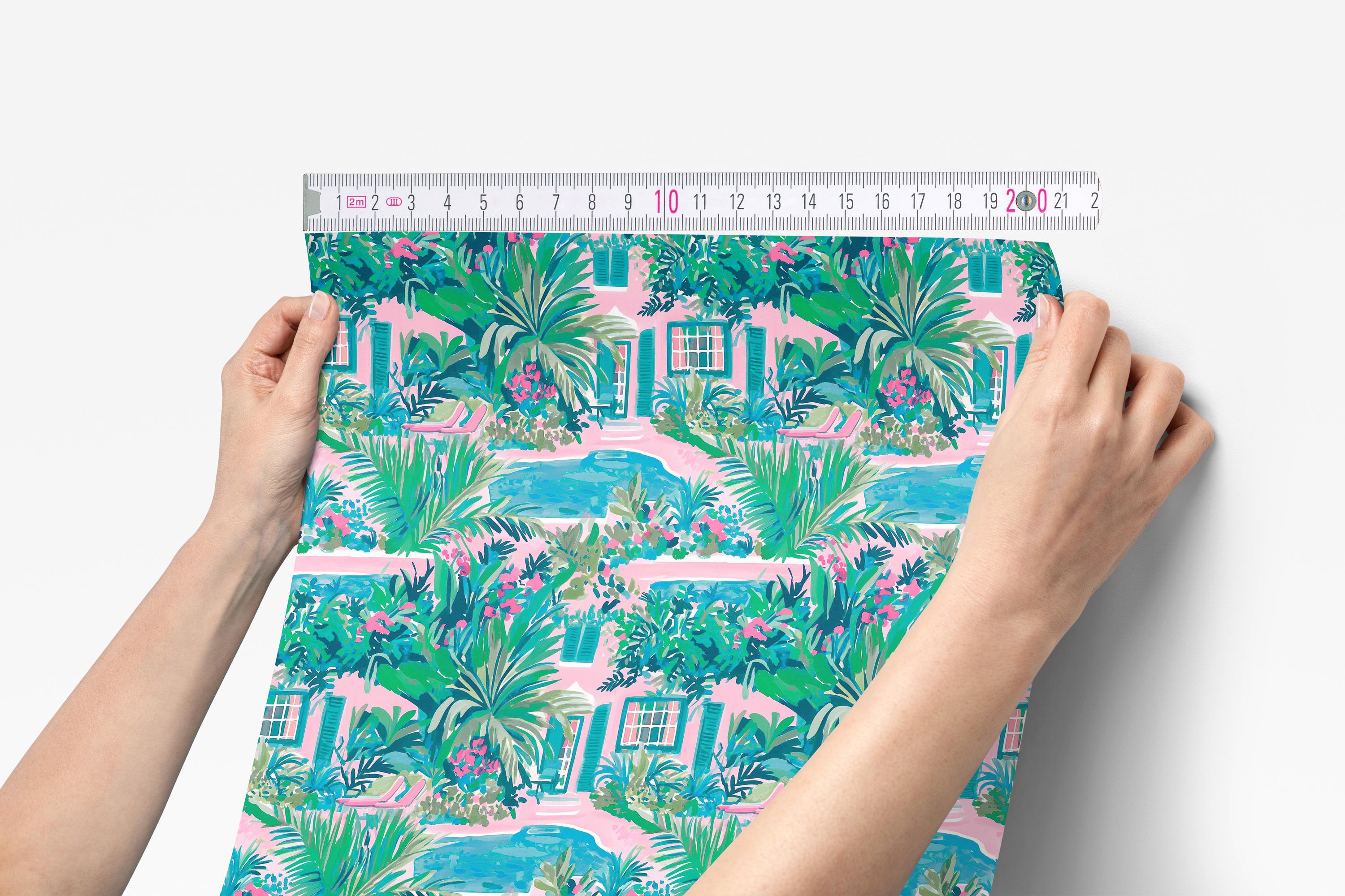 Cabana Oasis Wallpaper, Peel and Stick, Removable, Charleston, Southern ...
