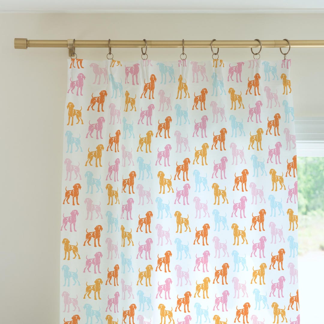 Preppy College Window Curtain Panels, Smokey, Tennessee, Coonhound ...