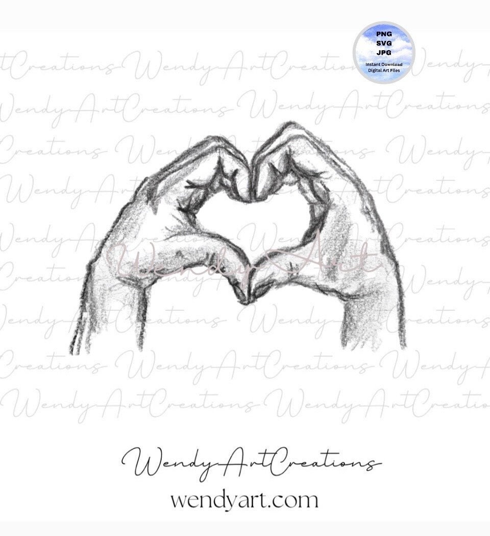Heart Hands PNG SVG JPG | Cool Heart, Positive Vibes, Be Kind, Hand ...