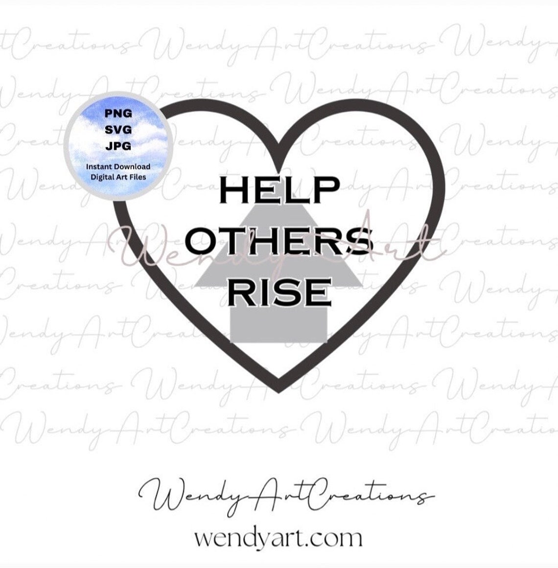 Help Others Rise PNG SVG JPG Heart Svg, Positive Vibes Svg, Helping ...
