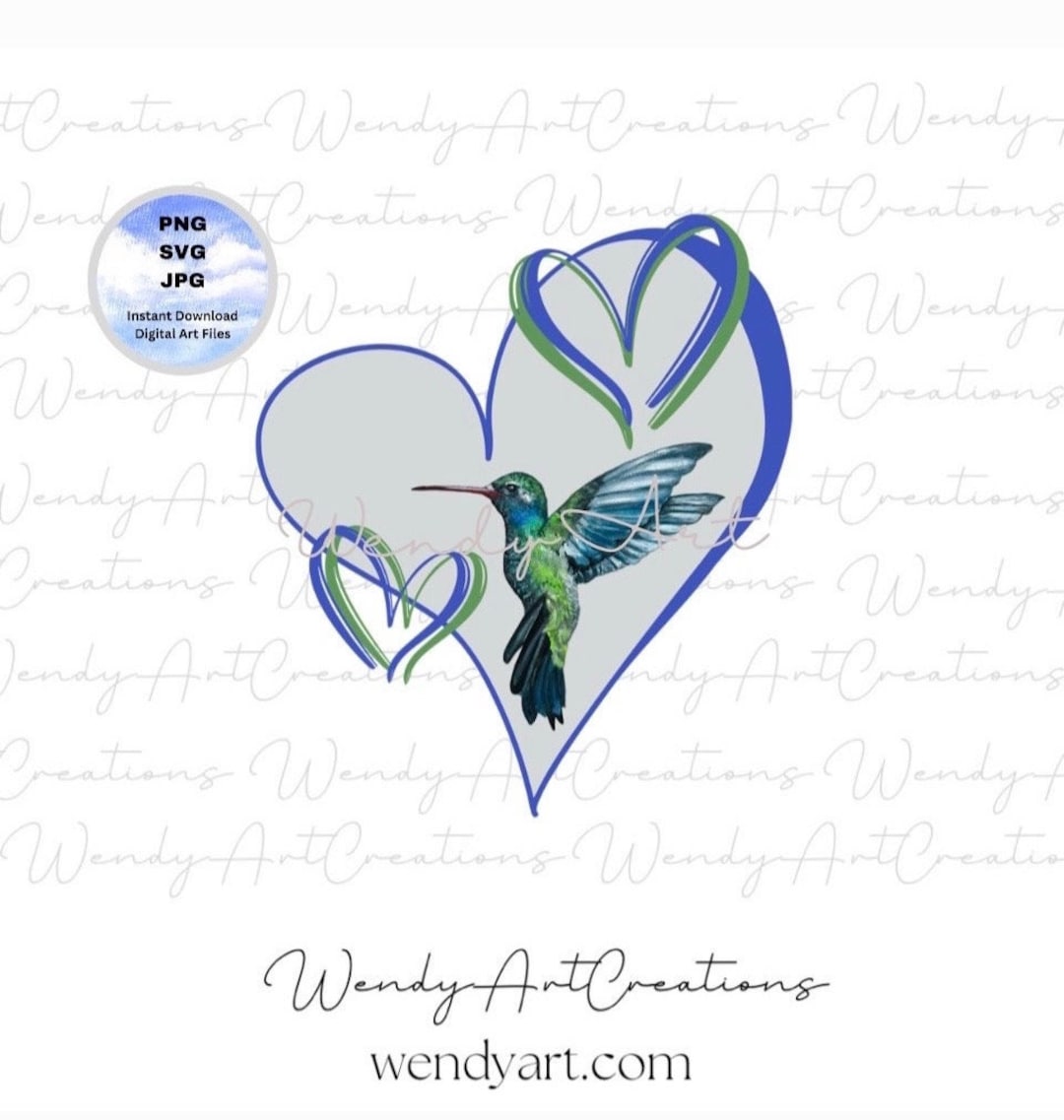 Hummingbird Heart PNG SVG JPG, Heart & Hummingbird, Love Hummingbirds ...