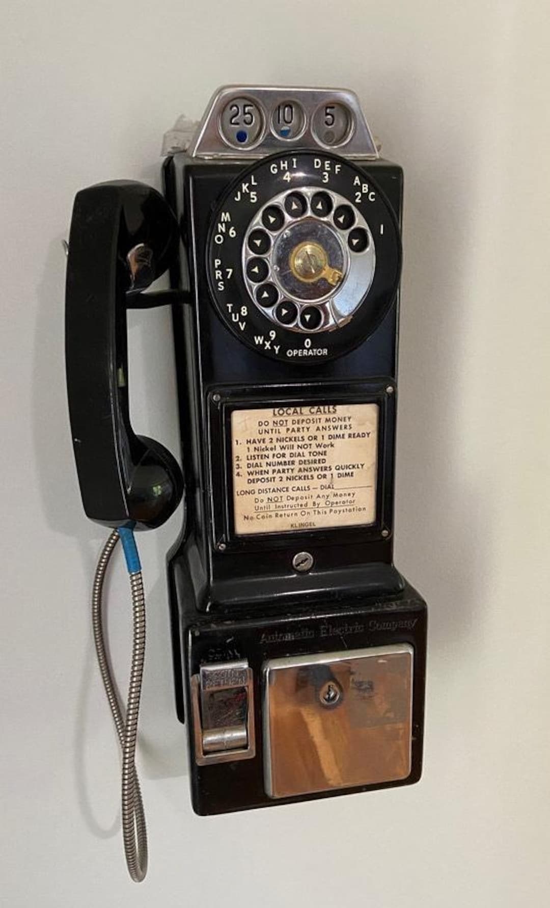 Automatic Electric Company 3 Slot Black Pay Phone - Etsy
