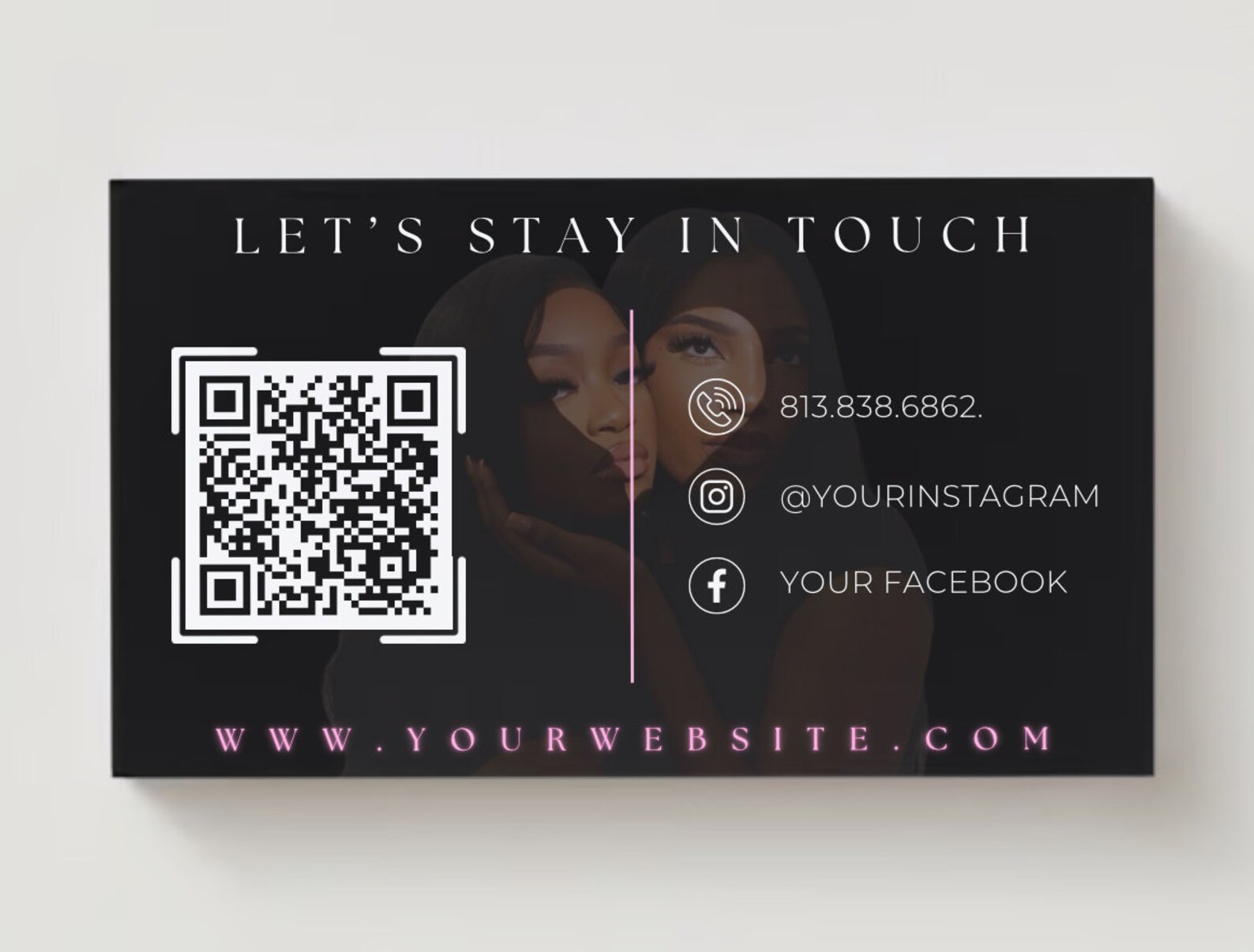 Instagram Business Cards, DIY Canva Business Card Template Design, IG ...