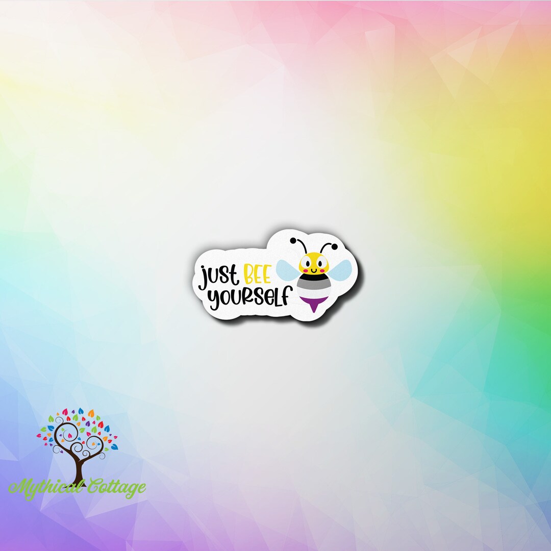 Just Bee Yourself Non-binary Bee Water Resistant Vinyl Sticker ~ Laptop Sticker ~ Water Bottle ...