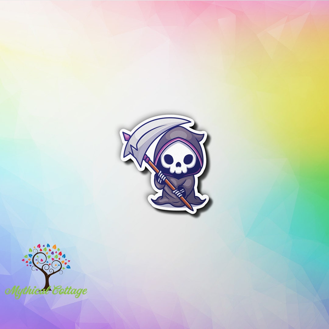 Grim Reaper Water Resistant Vinyl Sticker: Laptop, Water Bottle - Etsy
