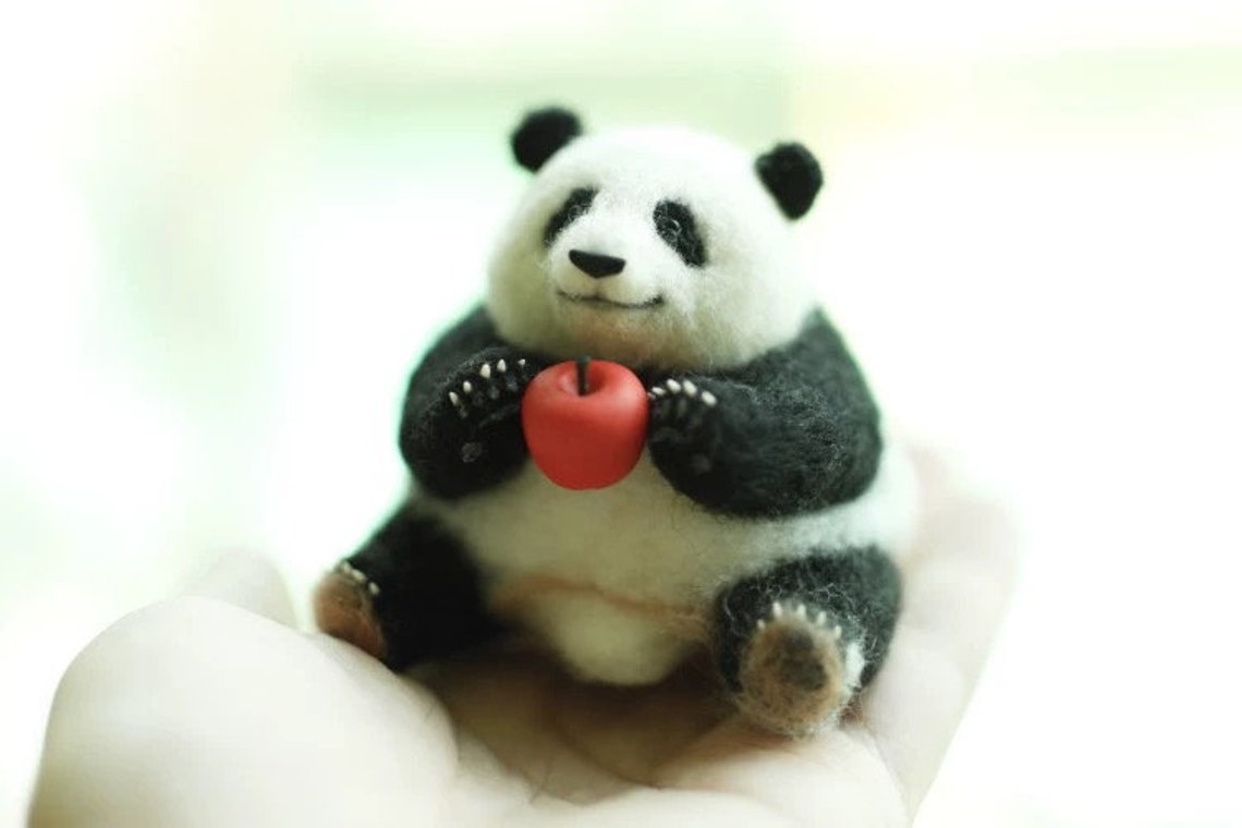 Handmade Needle Felted Giant Panda - an Adorable & Unique Woolen ...