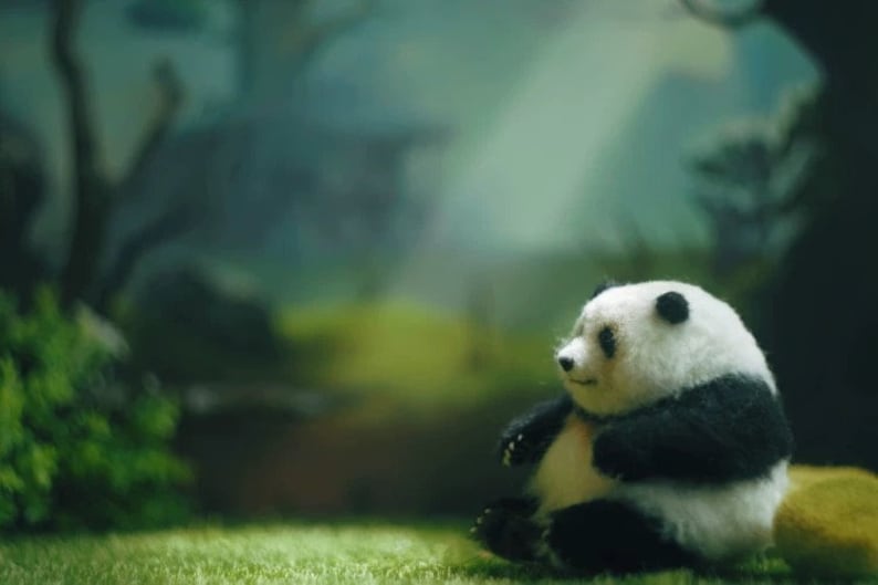 Handmade Needle Felted Giant Panda - an Adorable & Unique Woolen ...