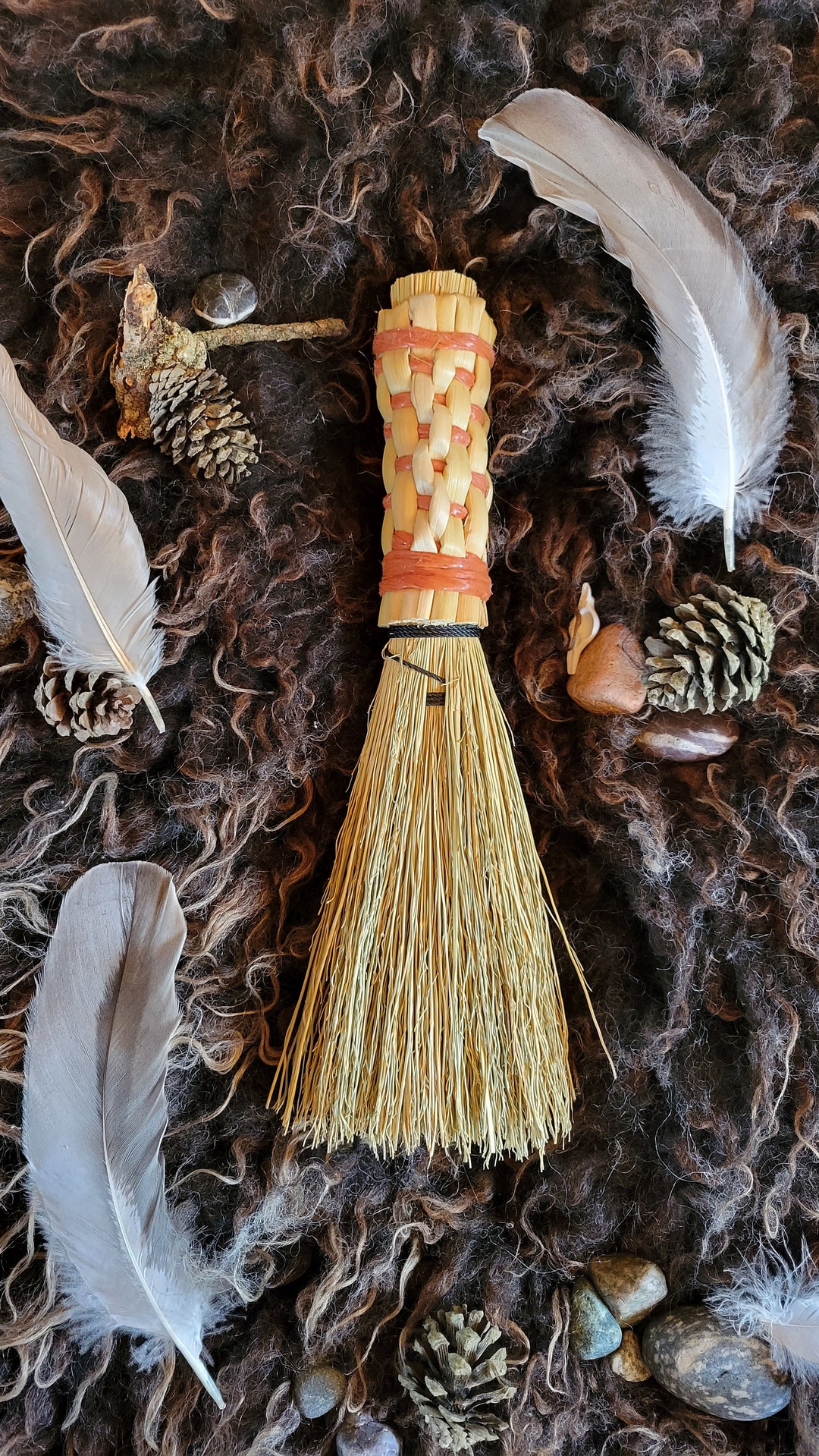 Repurposed Baling Twine Handle Whisk Broom - Handmade Hand Whisk, Sweep ...