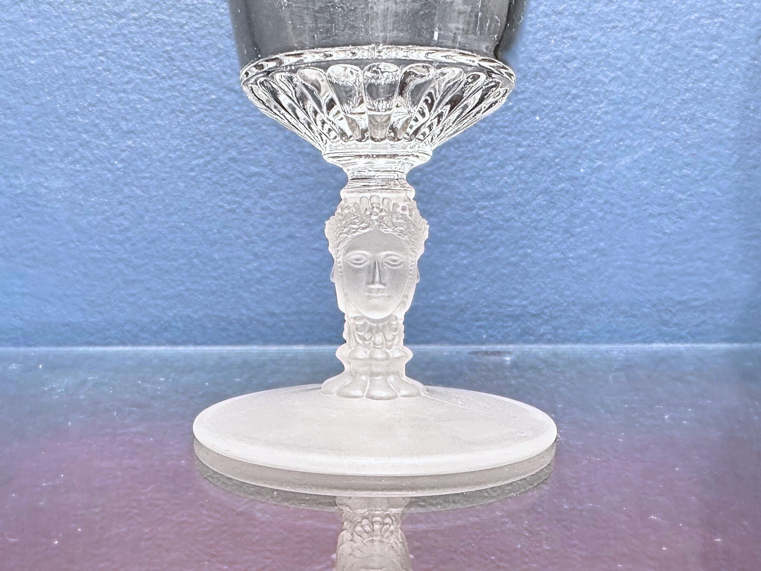 Antique Victorian Duncan Miller Three-face Glass Goblet, "s ...