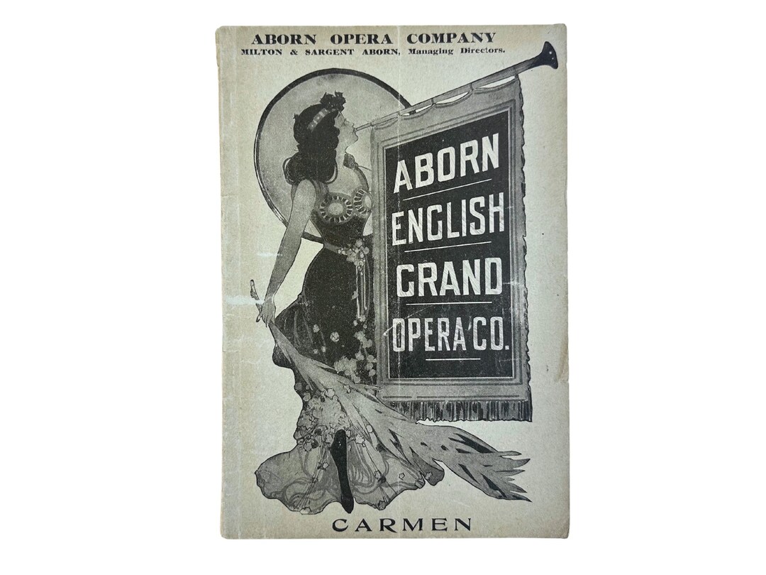 Aborn English Grand Opera Co. Carmen Libretto 1910s, Manhattan Opera ...