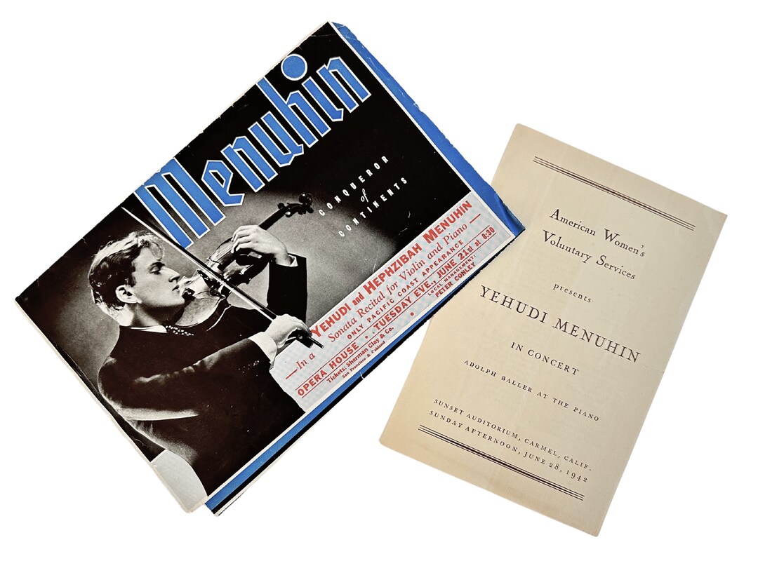 Yehudi Menuhin 1940s-50s Recital Programme and Flyer, With Pianists ...