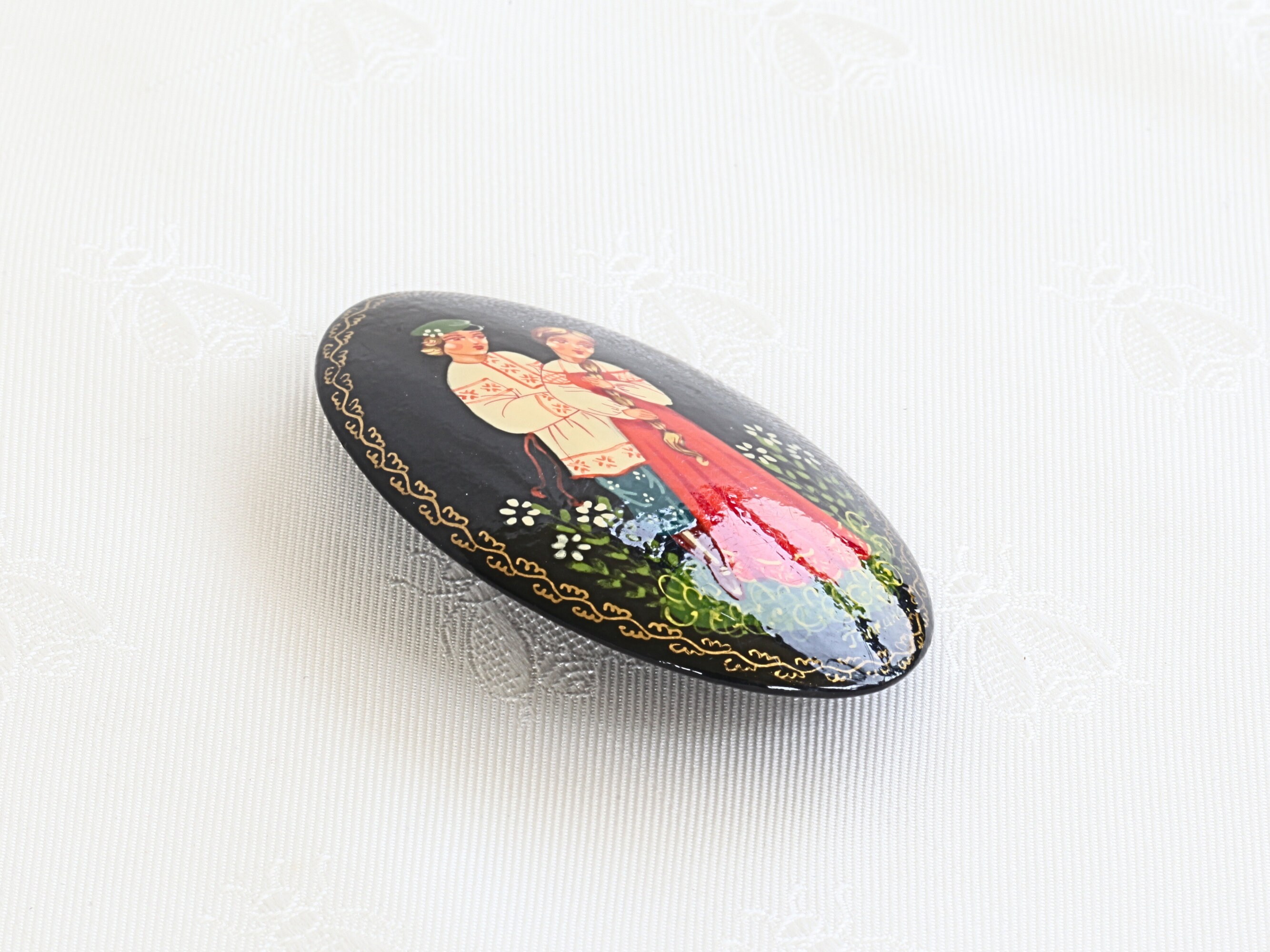 Broche en laque de couple courtisant russe vintage broche - Etsy France