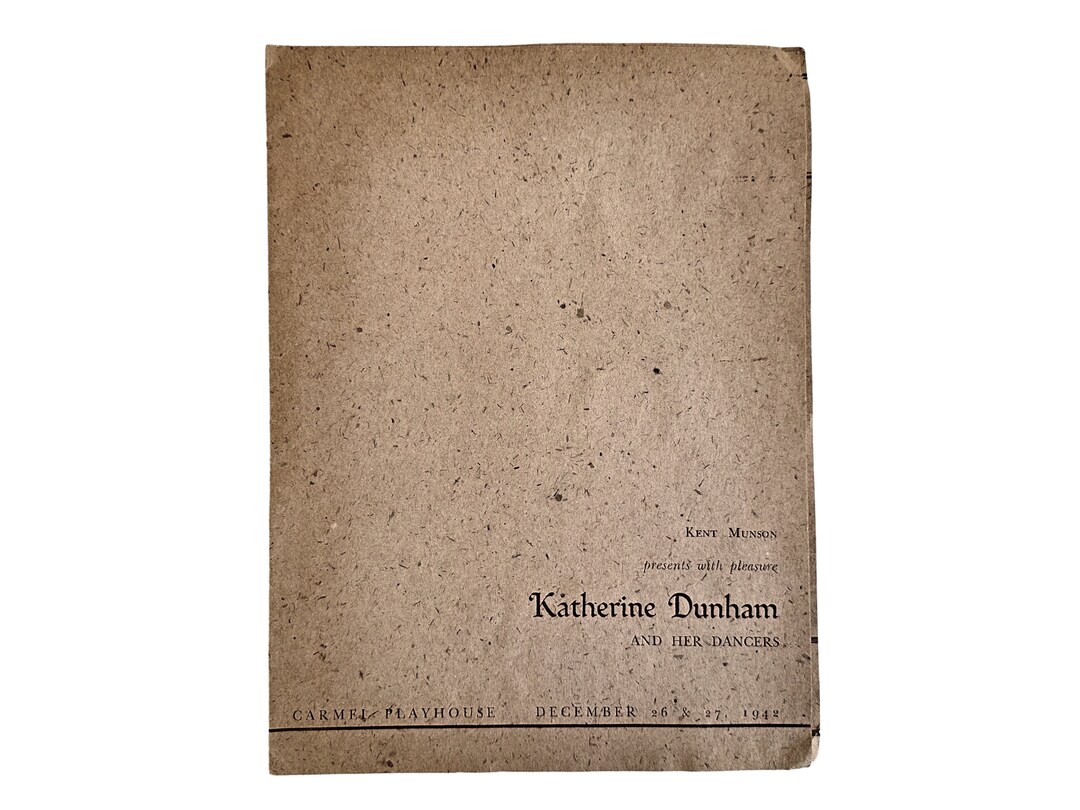 Katherine Dunham and Her Dancers 1942 Performance Program Carmel ...