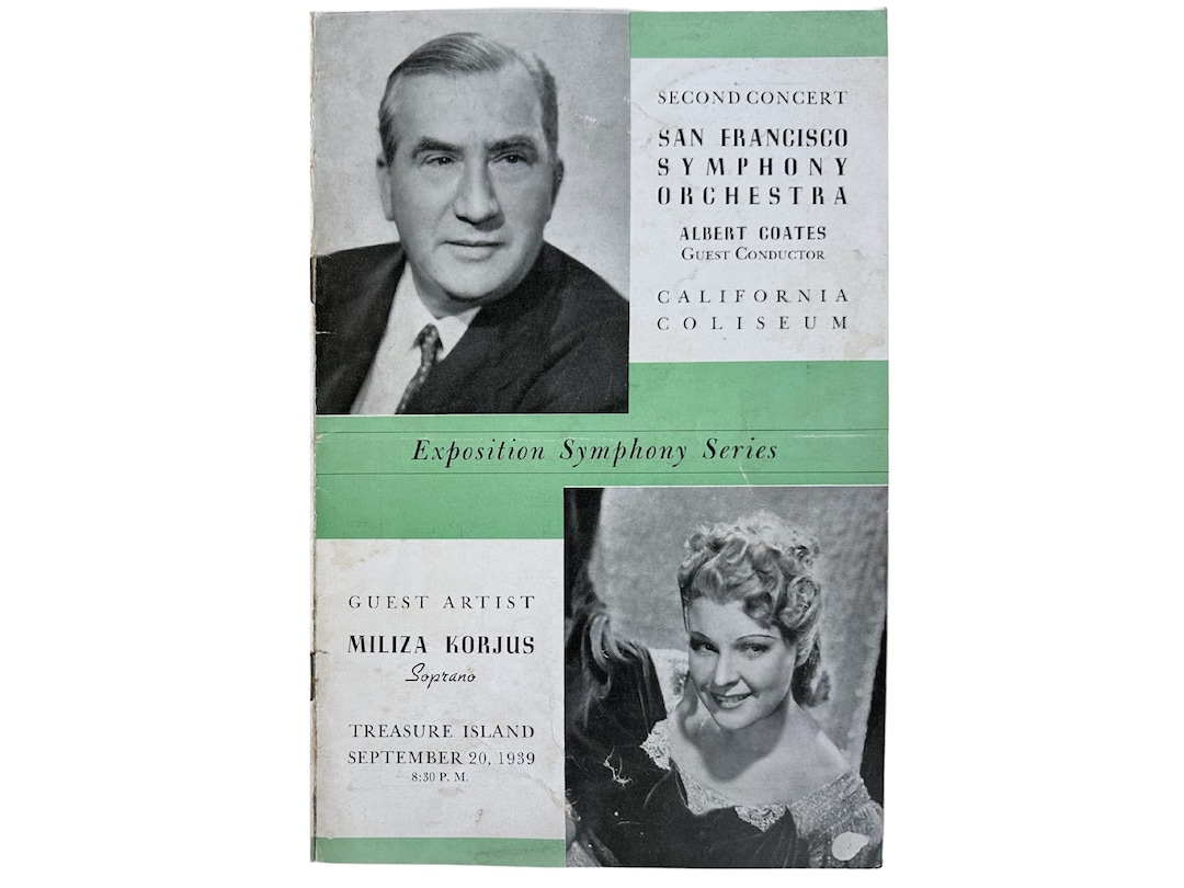 Albert Coates and Miliza Korjus Concert Programme 1939, San Francisco ...