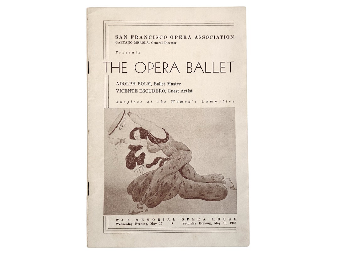San Francisco Opera Ballet 1935 Programme, Adolph Bolm, Vicente ...