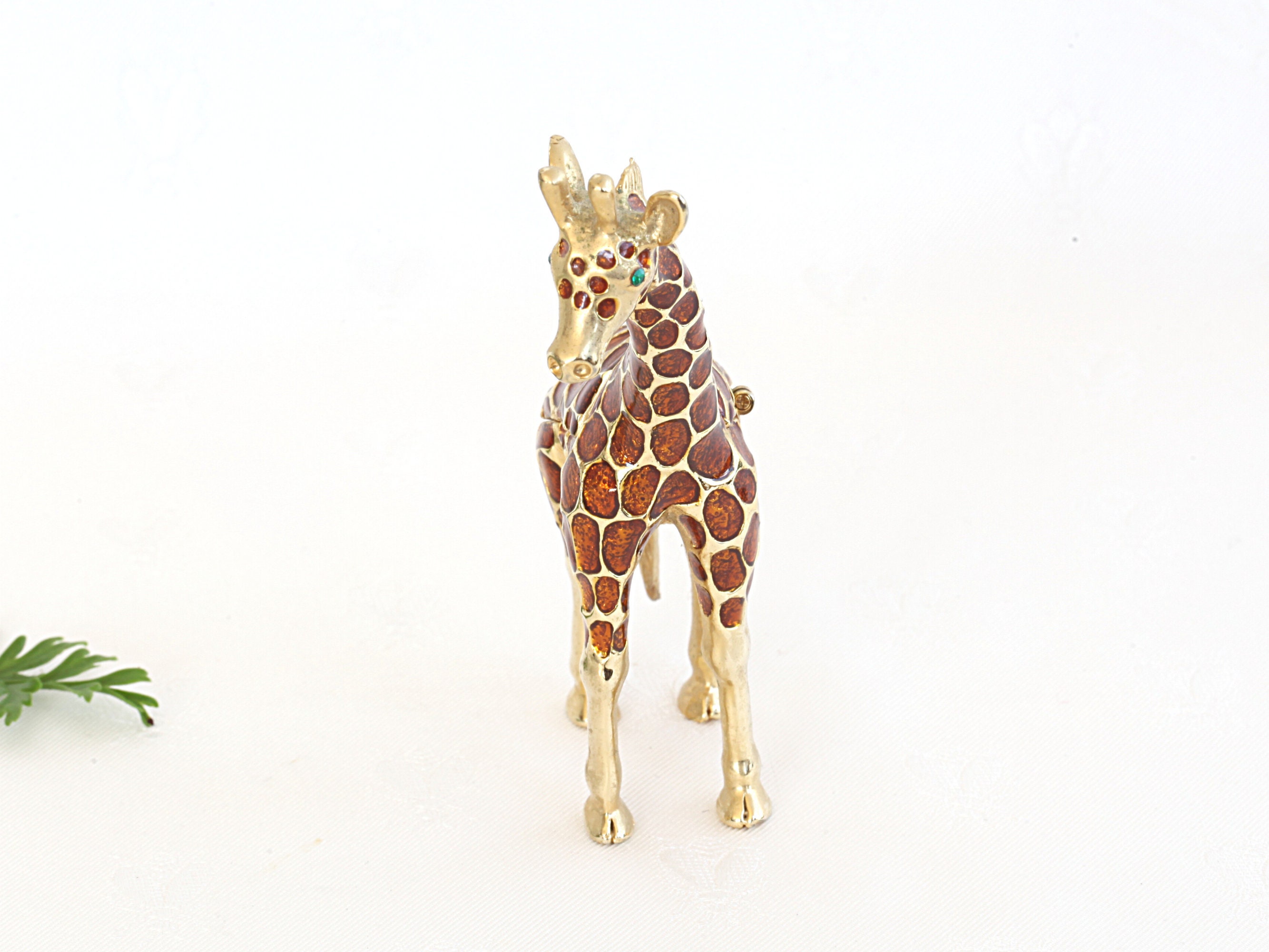 Vintage Enameled Standing Giraffe Trinket Ring Box - Etsy