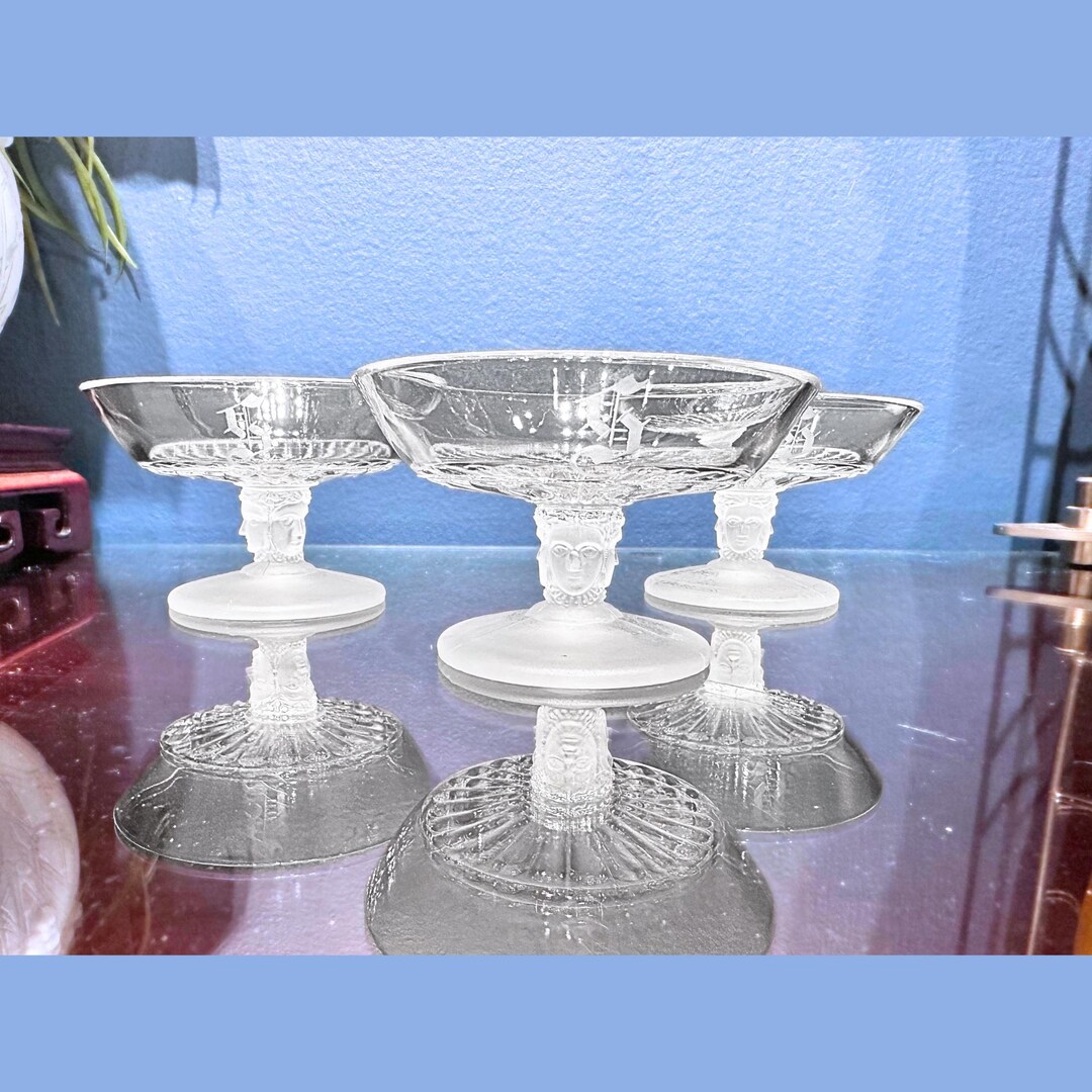 Antique Duncan Miller Victorian Three-face Compotes, "s" Monogrammed ...