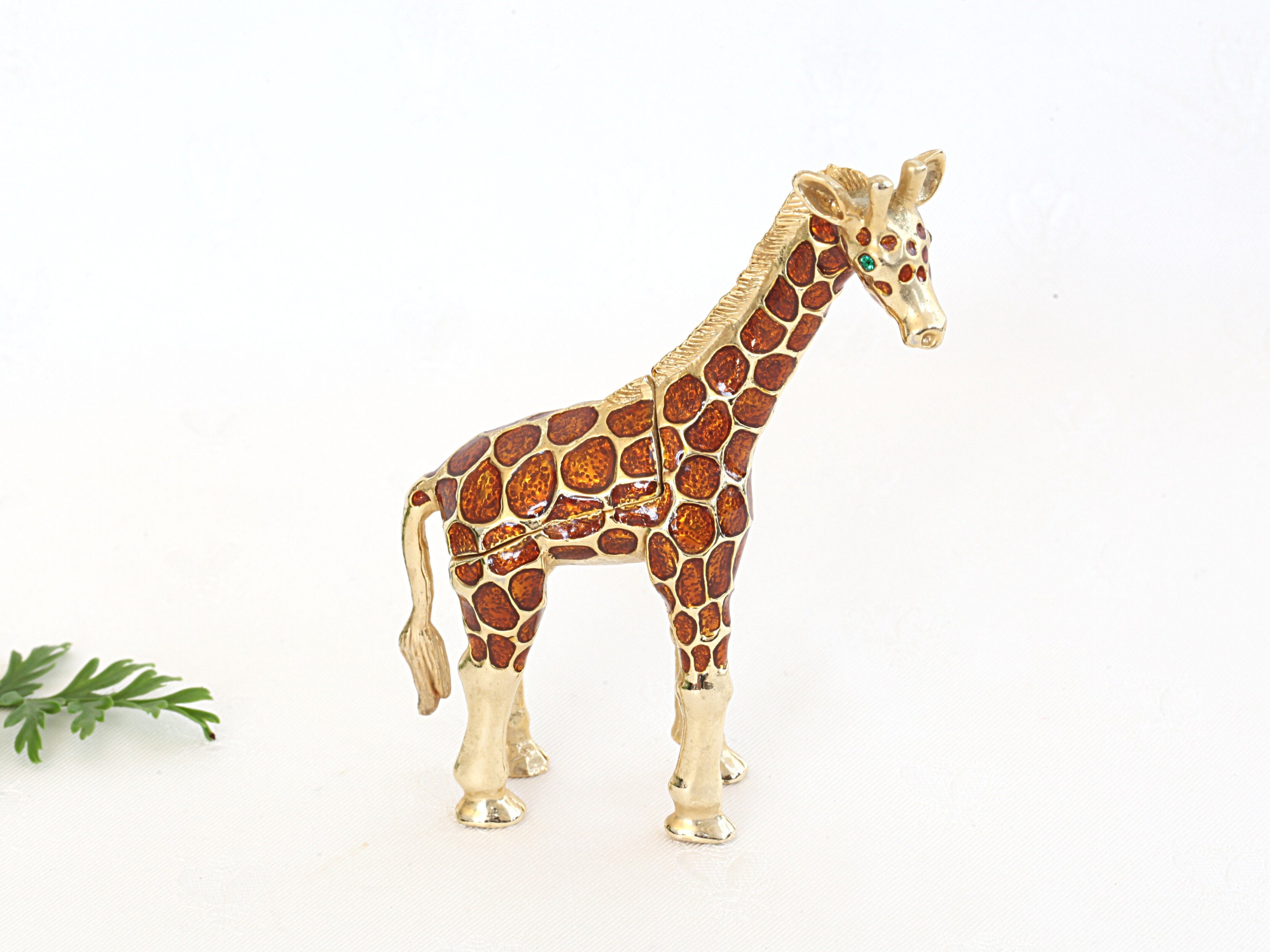 Vintage Enameled Standing Giraffe Trinket Ring Box - Etsy