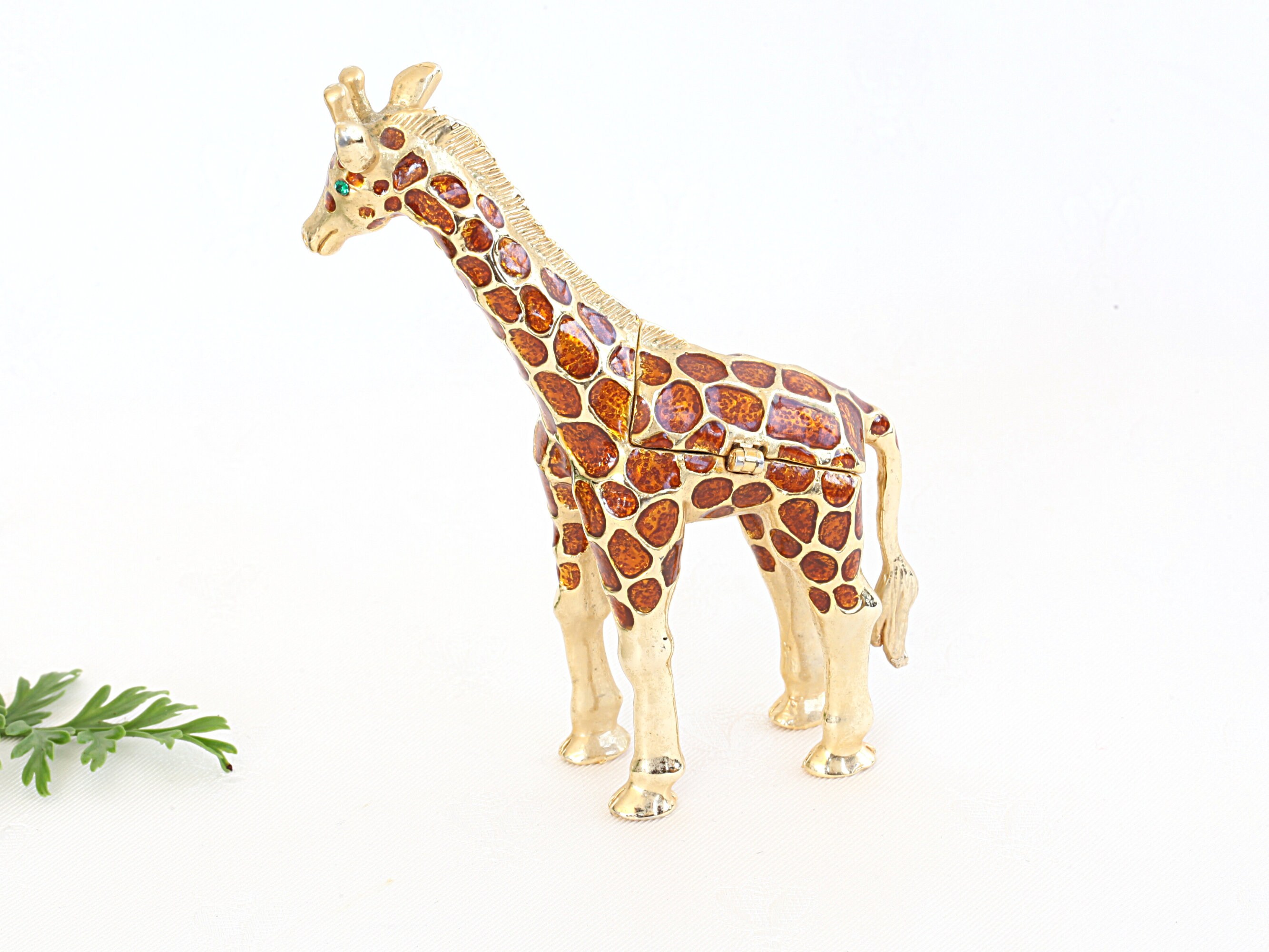Vintage Enameled Standing Giraffe Trinket Ring Box - Etsy