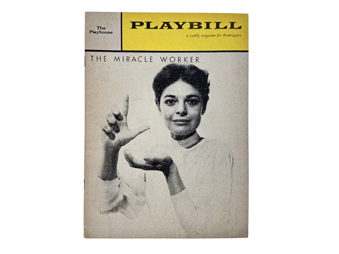 Vintage Playbill the Miracle Worker 1960, Anne Bancroft, Patty Duke ...
