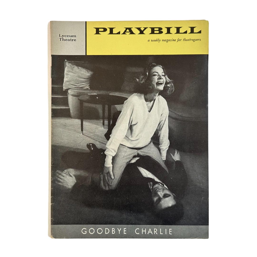 Vintage Playbill "goodbye Charlie" 1960 Lauren Bacall, Sydney Chaplin ...