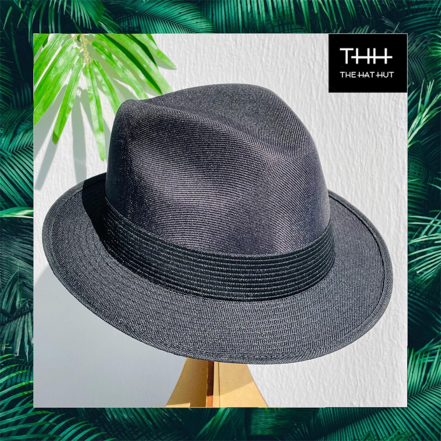 Short Brim Linen Fedora Black Hat - Etsy