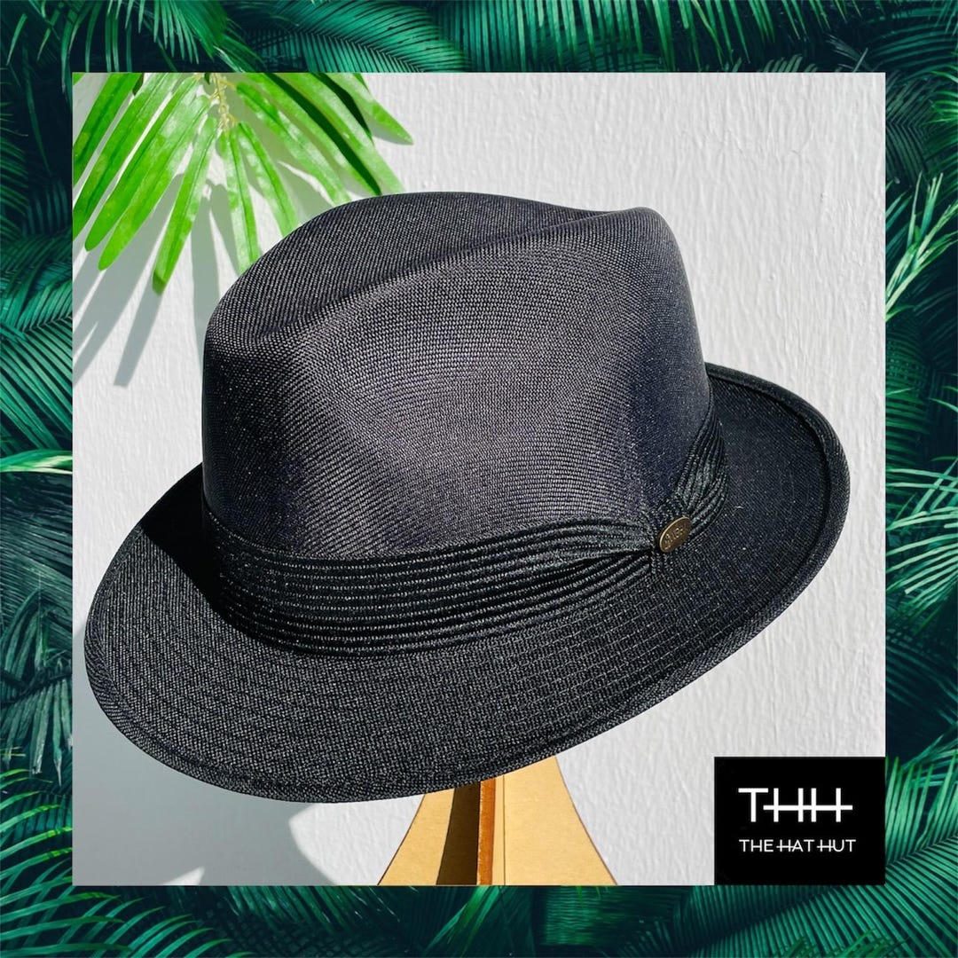 Short Brim Linen Fedora Black Hat - Etsy UK