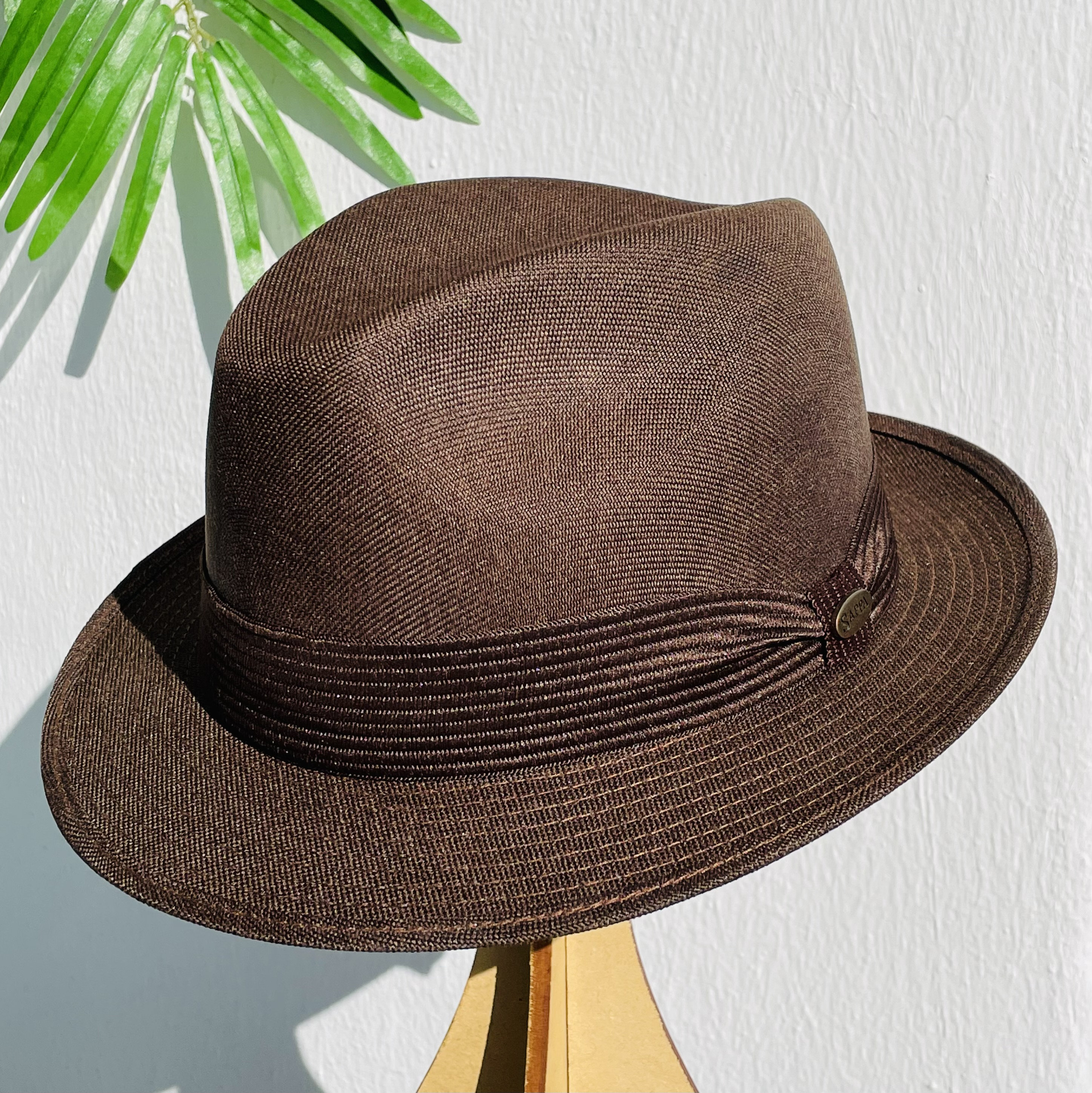 Short Brim Linen Fedora Brown Hat - Etsy