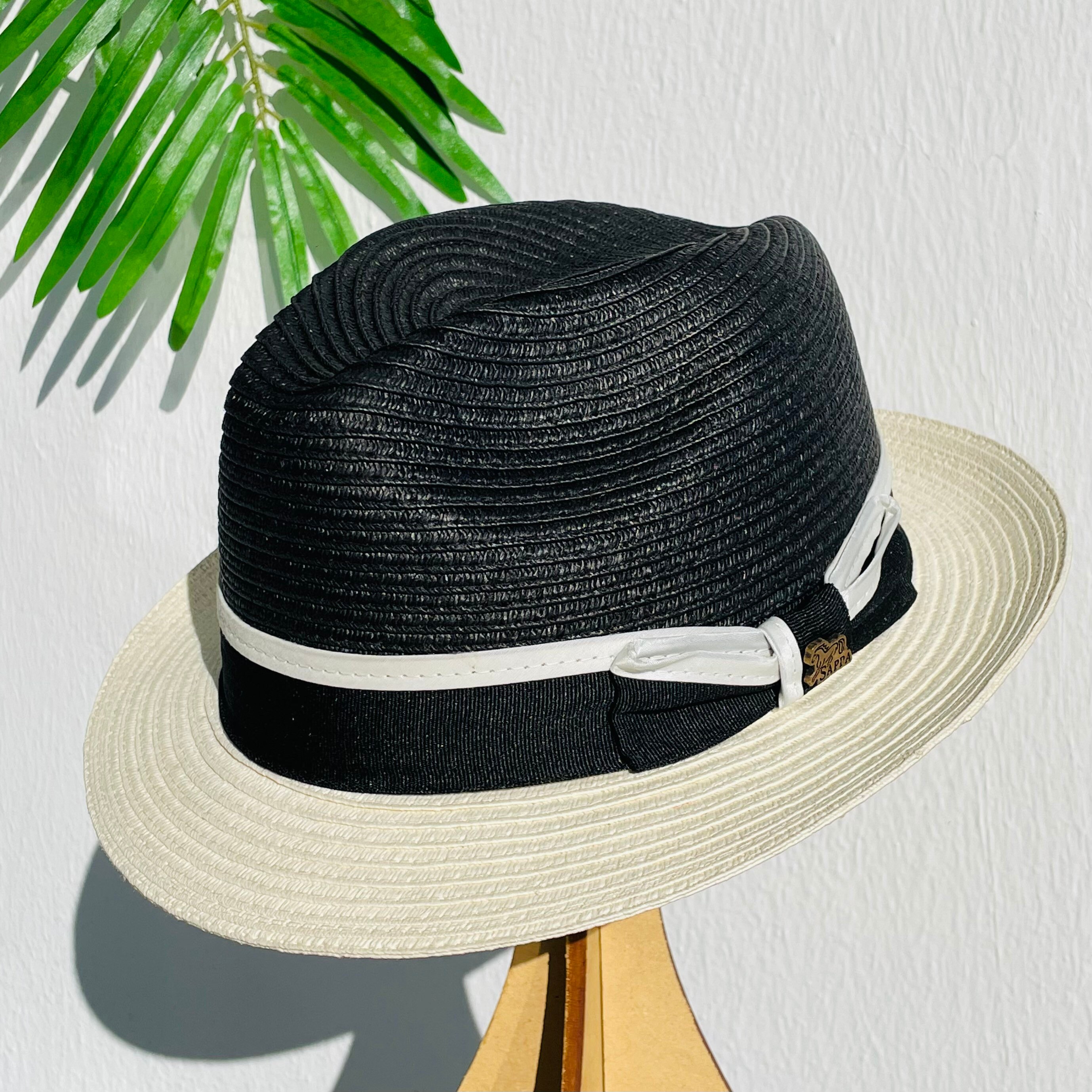Paper Braid Fedora W/two-tone Ribbon - Etsy