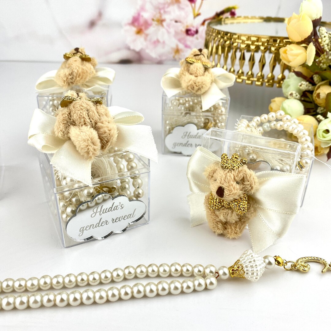 Teddy Bear Tasbeeh Favors: Islamic Baby Shower Gifts, Aqiqah - Etsy