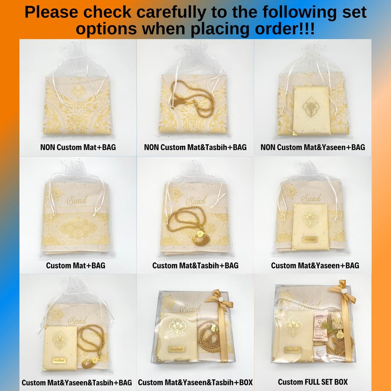 Islamic Gift Set Personalized Prayer Mat Muslim Favors - Etsy