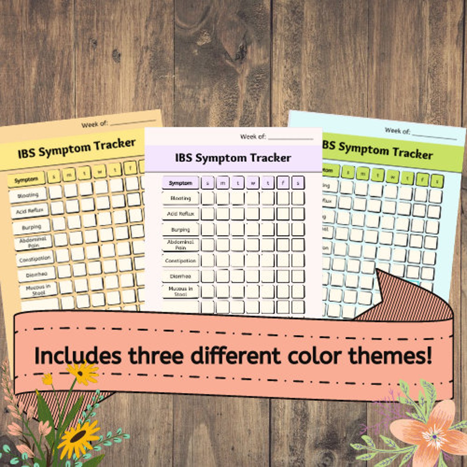 Low FODMAP Symptom Tracker IBS Symptom Tracker Weekly IBS Tracker - Etsy