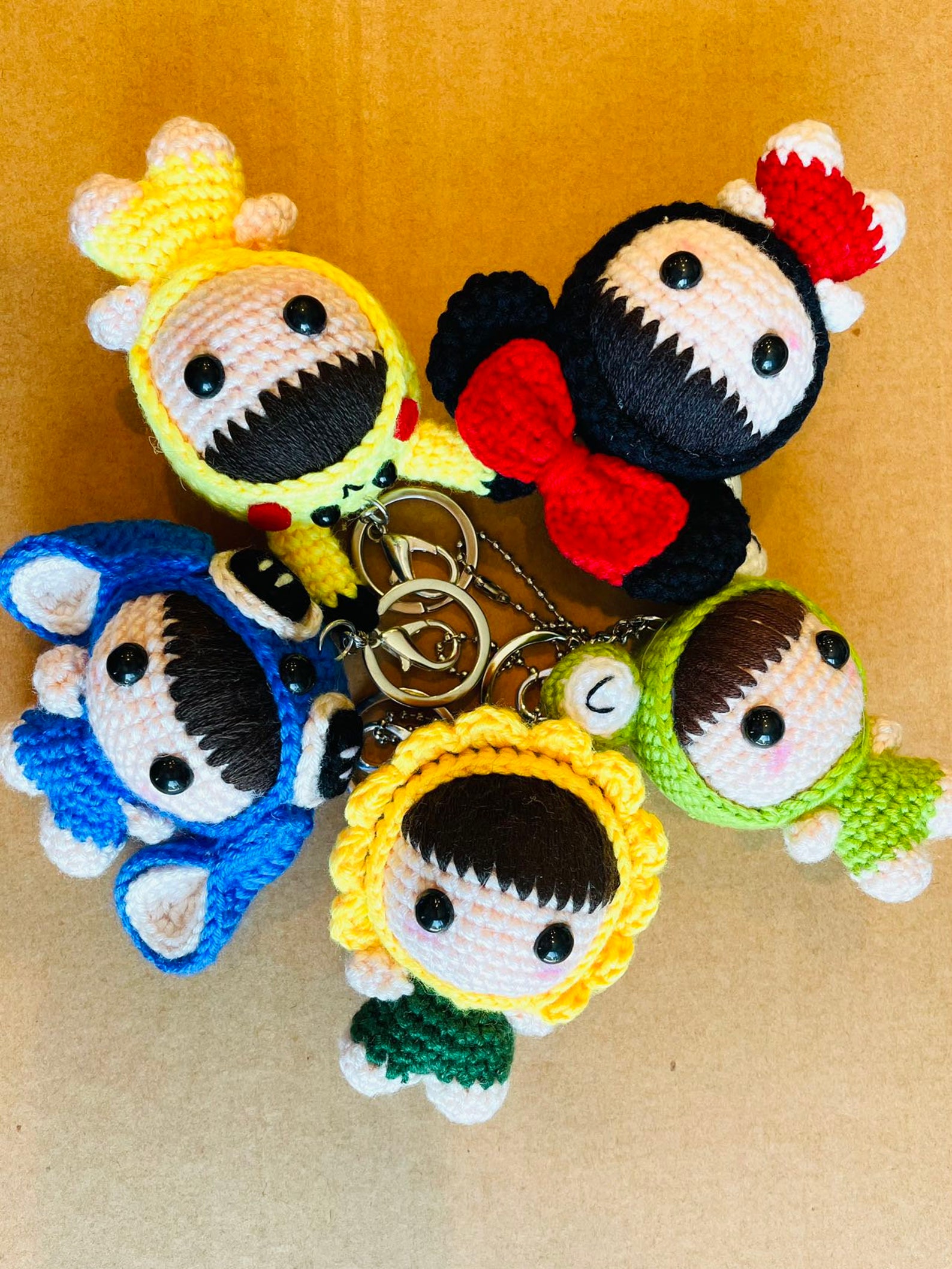 Handmade Crochet Characters Girl and Santa Keychain - Etsy